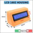 📦 Housing LCD 1602 16X2 - Arduino enclosure protection box case・ STL File for ・Cults